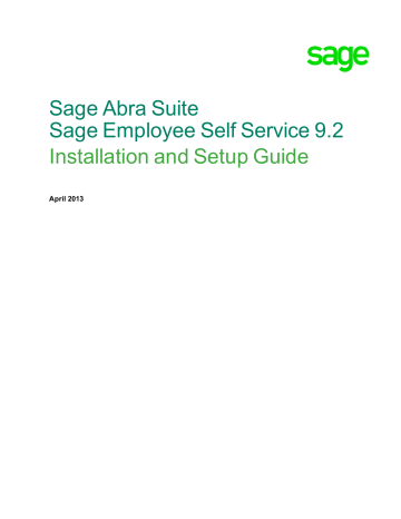 Sage Employee Self Service 9.2 Installation and Setup Guide | Manualzz