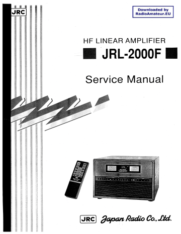 JRC JRL-2000F HF Linear Amplifier Service Manual | Manualzz