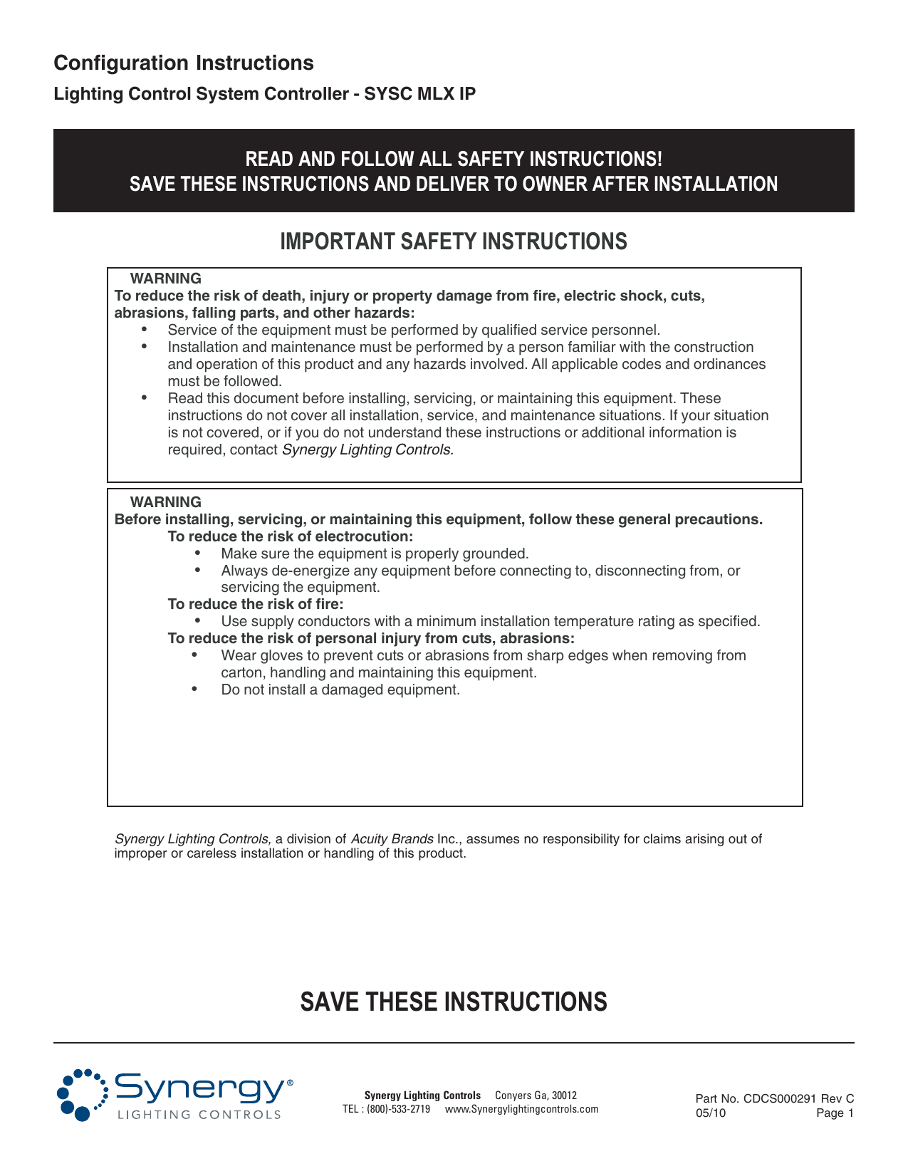 Lithonia Synergy Lighting Control Panel | Shelly Lighting