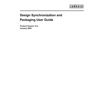 Cadence Design Synchronization User Guide | Manualzz