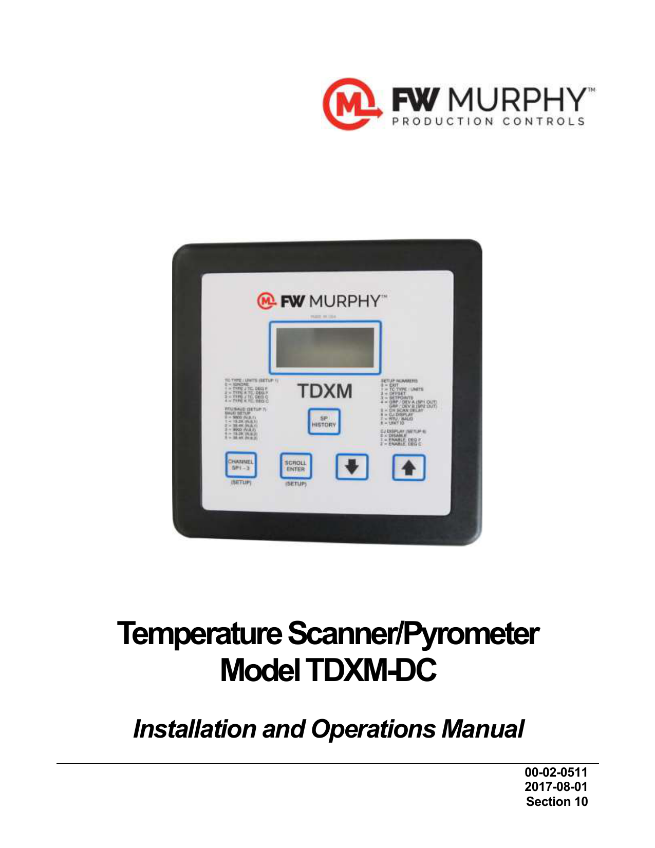 Murphy TDXM Temperature scanner Installation Instructions | Manualzz