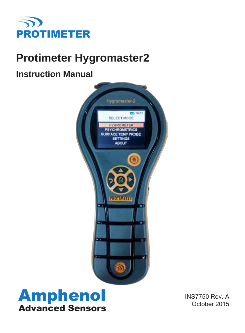 Protimeter HygroMaster2 Instruction manual | Manualzz