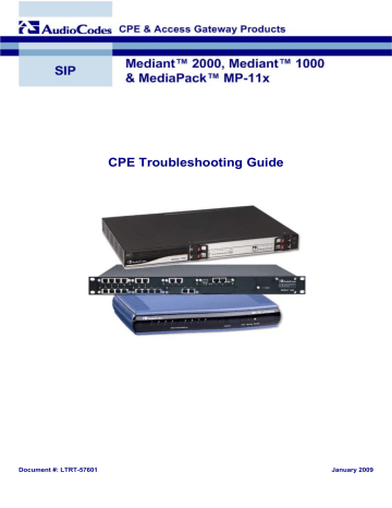 AudioCodes Mediant 2000 Troubleshooting Manual | Manualzz
