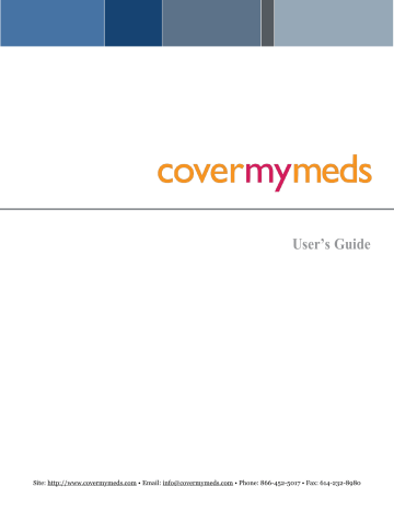 CoverMyMeds Prior Authorization Request User's Guide | Manualzz
