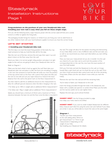 Steadyrack Bike Rack Installation Instructions | Manualzz