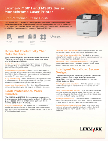 Lexmark MS812 Series Datasheet | Manualzz
