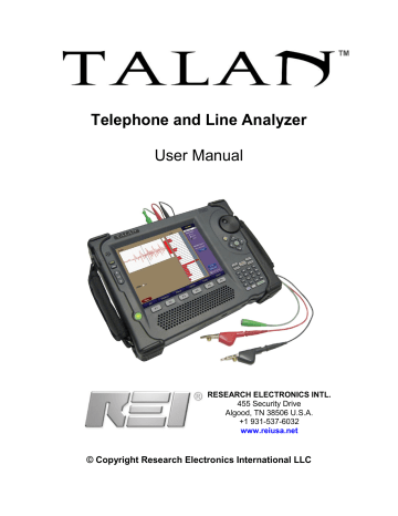REI TALAN 2.0 Telephone and Line Analyzer Owner’s Manual | Manualzz