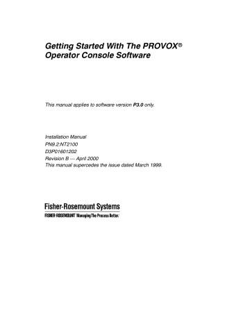PROVOX Operator Console Software P3.0 Installation Manual | Manualzz