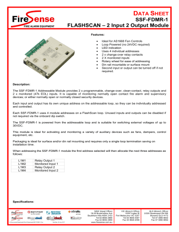 FlashScan SSF-FDMR-1 Datasheet | Manualzz