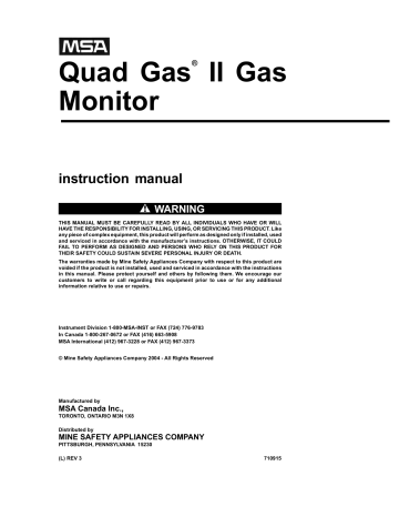 MSA Quad Gas® II Controller Instruction manual | Manualzz