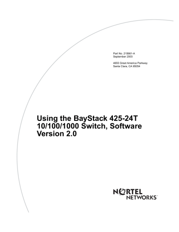 BayStack 425 425-24T User Manual | Manualzz