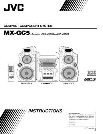 JVC MX-GC5 Compact Component System Owner's Manual | Manualzz