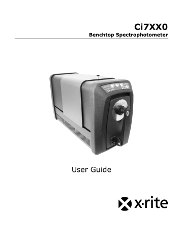 Ci7XX0 User Guide - X-Rite Benchtop Spectrophotometer | Manualzz