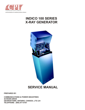 CPI Indico 100 X-ray Generator Service Manual | Manualzz