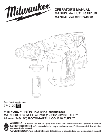 Milwaukee 2717-20 Operator's Manual | Manualzz