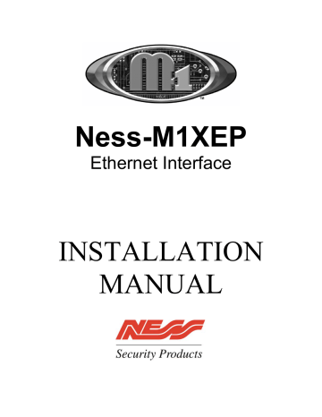 Ness M1 -XEP ETHERNET MODULE Installation Manual | Manualzz