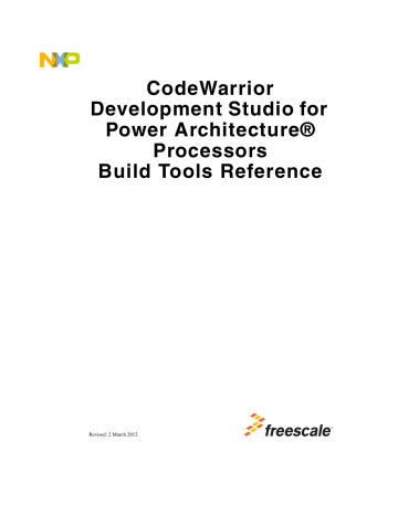 CodeWarrior Development Studio Build Tools Reference | Manualzz