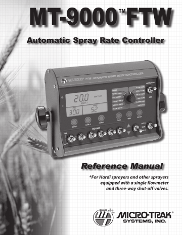 Spray Rate Controller MT-9000 FTW Reference Manual | Manualzz