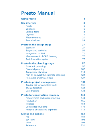 Presto User Manual - RIB Software | Manualzz