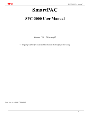 TPM SmartPAC SPC-3000 User Manual | Manualzz