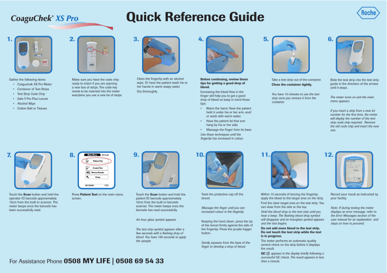 CoaguChek XS Pro Quick Reference Guide | Manualzz