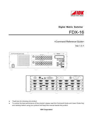 Digital Matrix Switcher FDX 16 Command Guide | Manualzz