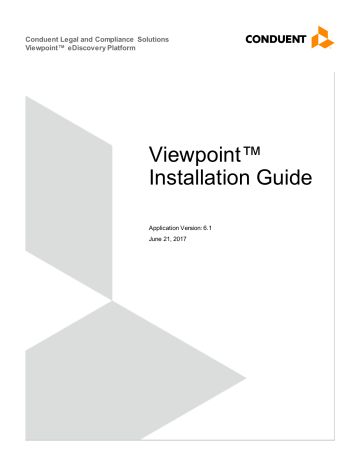 Conduent Viewpoint eDiscovery Platform Installation Guide | Manualzz