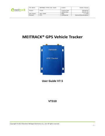 GPS Vehicle Tracker VT310 User Guide | Manualzz