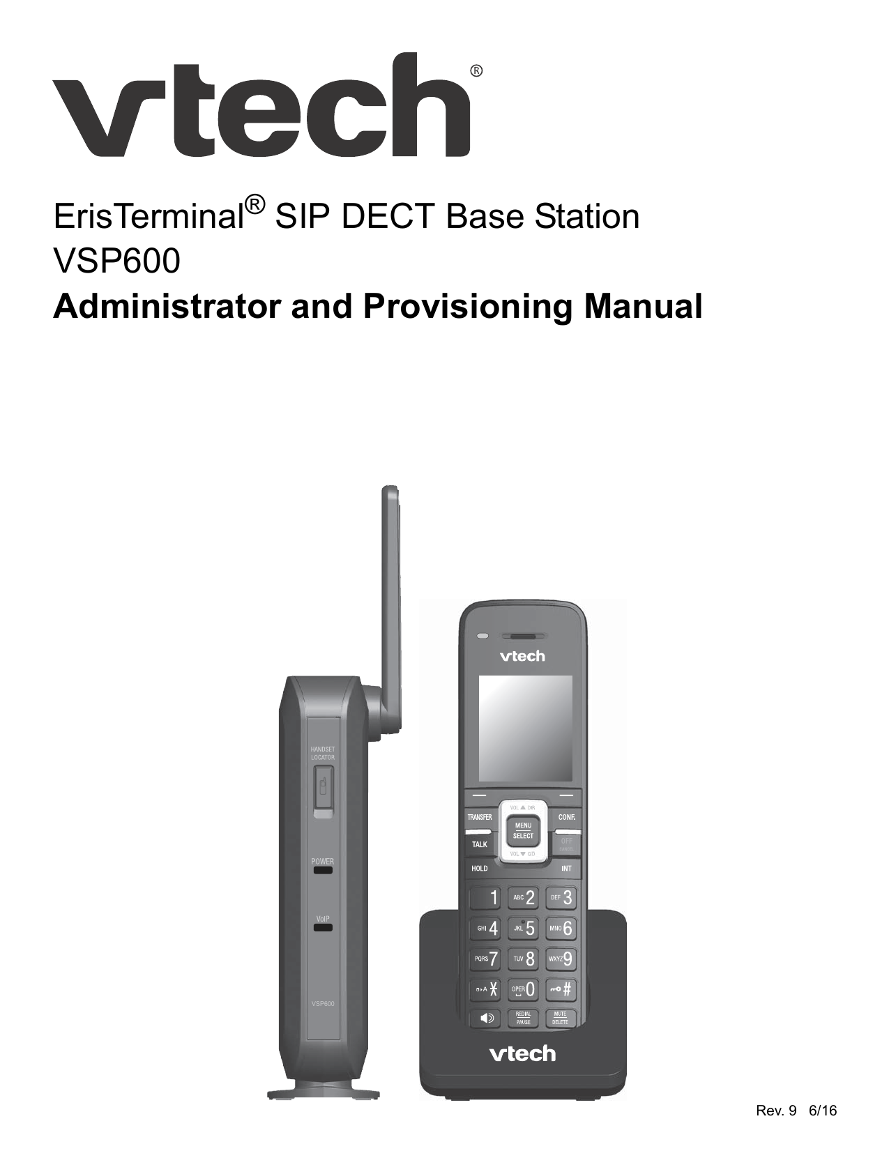 VTech VSP600 ErisTerminal® SIP DECT Base Station and Cordless Handset ...
