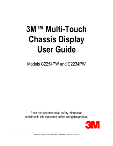 3M Multi-Touch Chassis Display C2254PW, C2234PW User Guide | Manualzz
