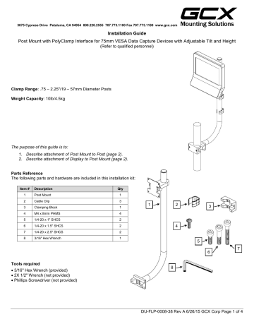 GCX Mounting Assembly Installation Guide | Manualzz