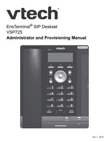 VTech VSP725 ErisTerminal® SIP Deskset Owner's Manual | Manualzz