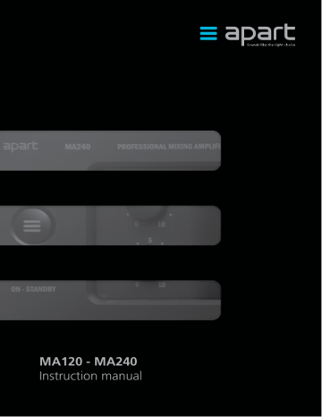 Apart MA120, MA240 Mixing Amplifier Instruction Manual | Manualzz