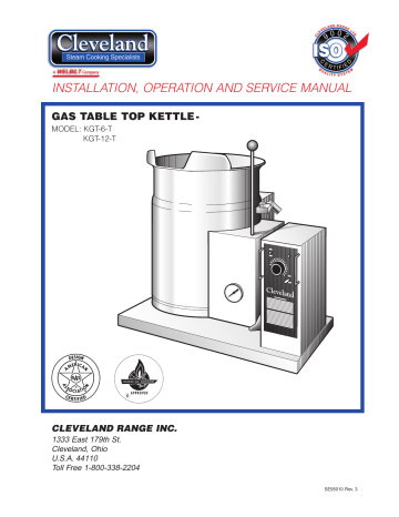 Cleveland Range KGT-12-T Service manual | Manualzz