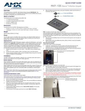 AMX MKP-106 massio™ controlpads and keypads Quick Start Guide | Manualzz