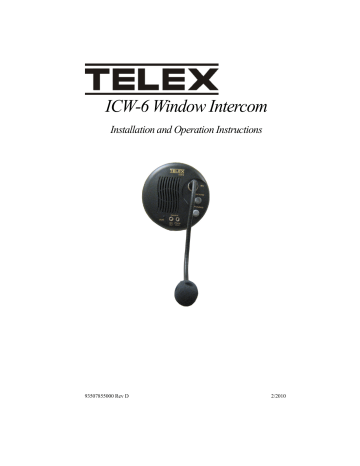 ICW-6 Window Intercom - RTS Intercom Systems | Manualzz