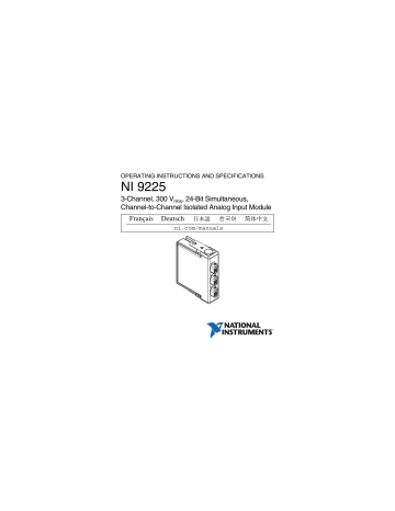 National Instruments NI 9225 Operating Instructions And Specification ...