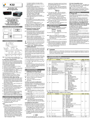 K32 Quick Guide | Manualzz
