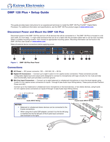 Extron electronics DMP 128 Plus Setup Manual | Manualzz