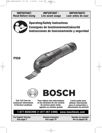 Bosch PS50-02 Multi-Tool Owner's Manual | Manualzz