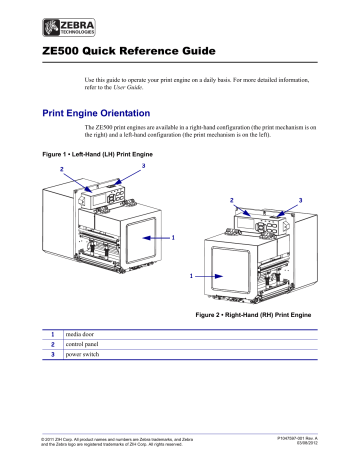 Zebra ZE500 Quick Reference Guide | Manualzz