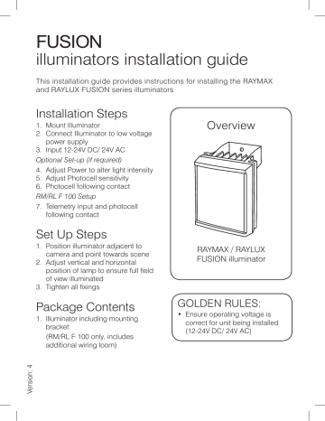 RayLED - Installation Guide for FUSION ranges in 12/24V (single | Manualzz