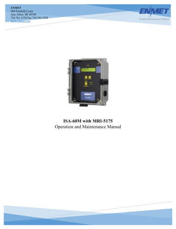 Oxygen Monitoring System ISA-60M MRI-5175 Operation and Maintenance ...