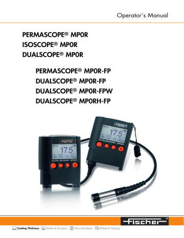 Helmut Fischer MP0R Coating Thickness Gauge Operator's Manual | Manualzz