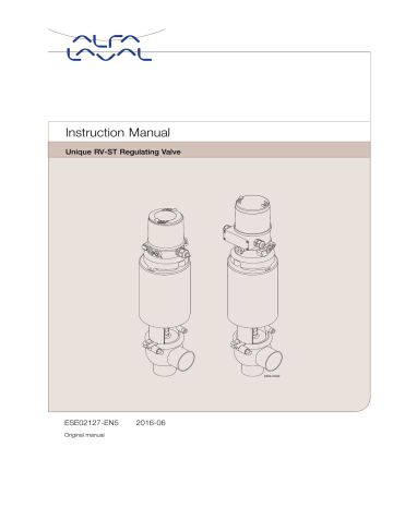 Alfa Laval Unique RV-ST Regulating Valve Specification | Manualzz