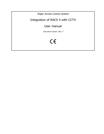 Roger Access Control System RACS 4 - CCTV Integration User Manual ...