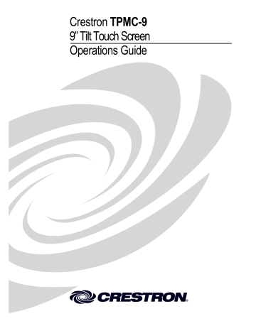 Crestron TPMC-9 Tilt Touch Screen Operations Guide | Manualzz
