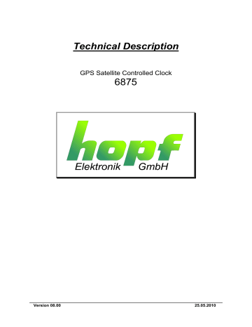hopf GPS Satellite Controlled Clock 6875 FG6875G00, FG6875G01 ...