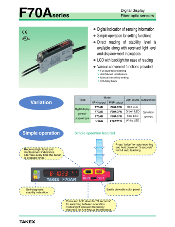 TAKEX F70A Series User Manual | Manualzz