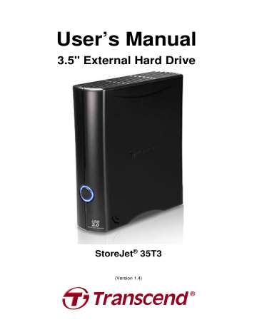 Transcend StoreJet 35T3 User's Manual | Manualzz